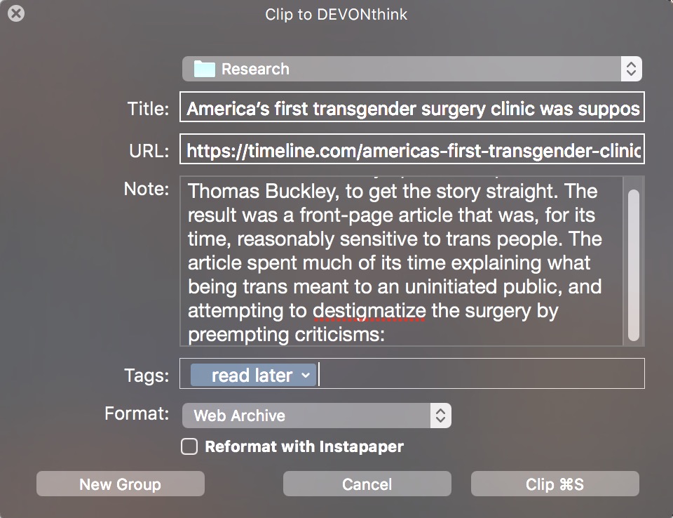 Collecting and Reading with DEVONthink - Macdrifter